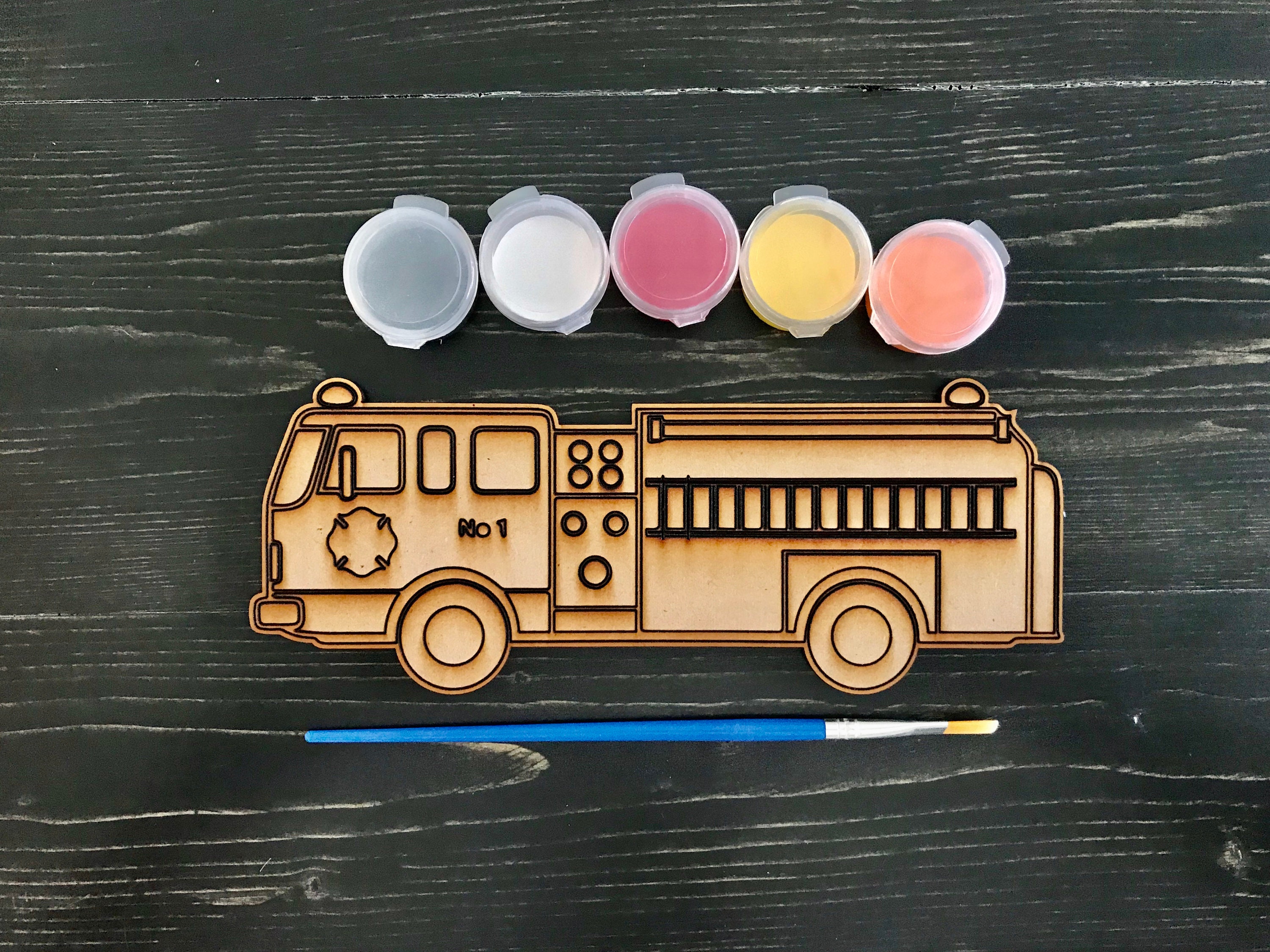 DIY Kids Firetruck Paint Set, Paint Your Own Fire Truck, Quarantine ...