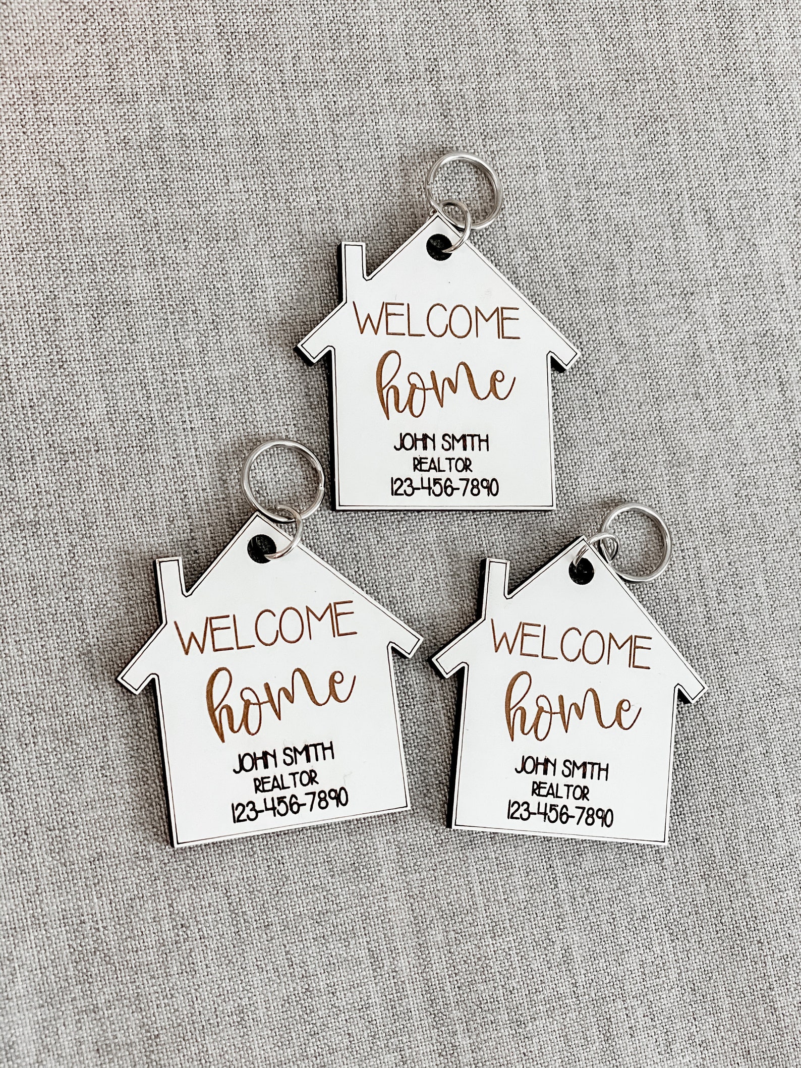 Personalized Welcome Home Keychain, Custom Real Estate Keychain ...