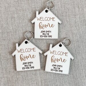 Personalized Welcome Home Keychain, Custom Real Estate Keychain ...
