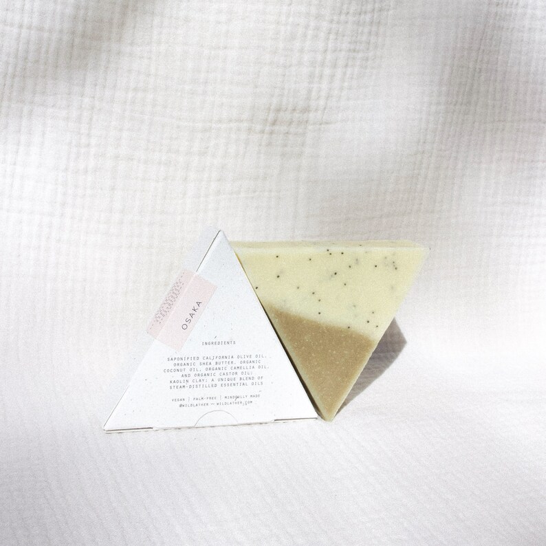 Sage + Matcha Triangle Soap / "osaka" / Soothing / Organic, Eco ...