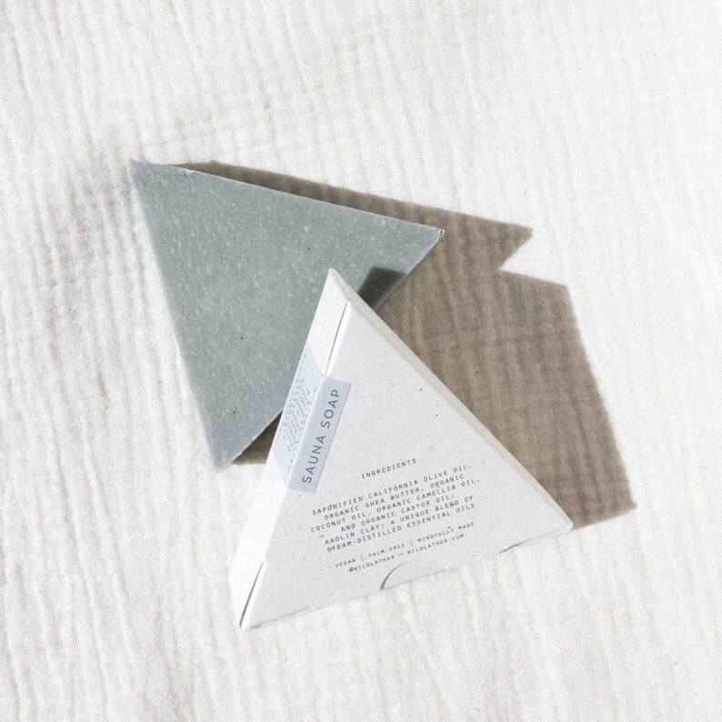 Black Salt Eucalyptus Triangle Soap / sauna / With Balsam Fir, Wild ...