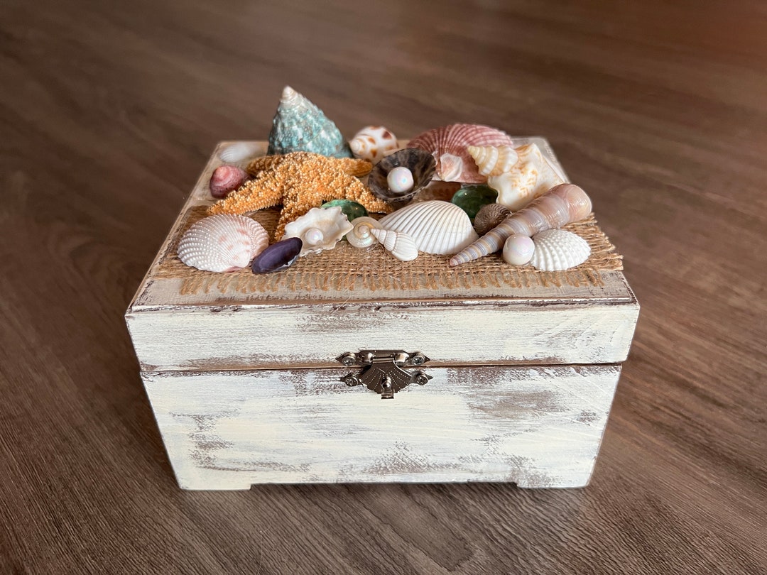 Jewelry Box, Seashell Box, Starfish Jewelry Box, Small Beach Theme Box ...