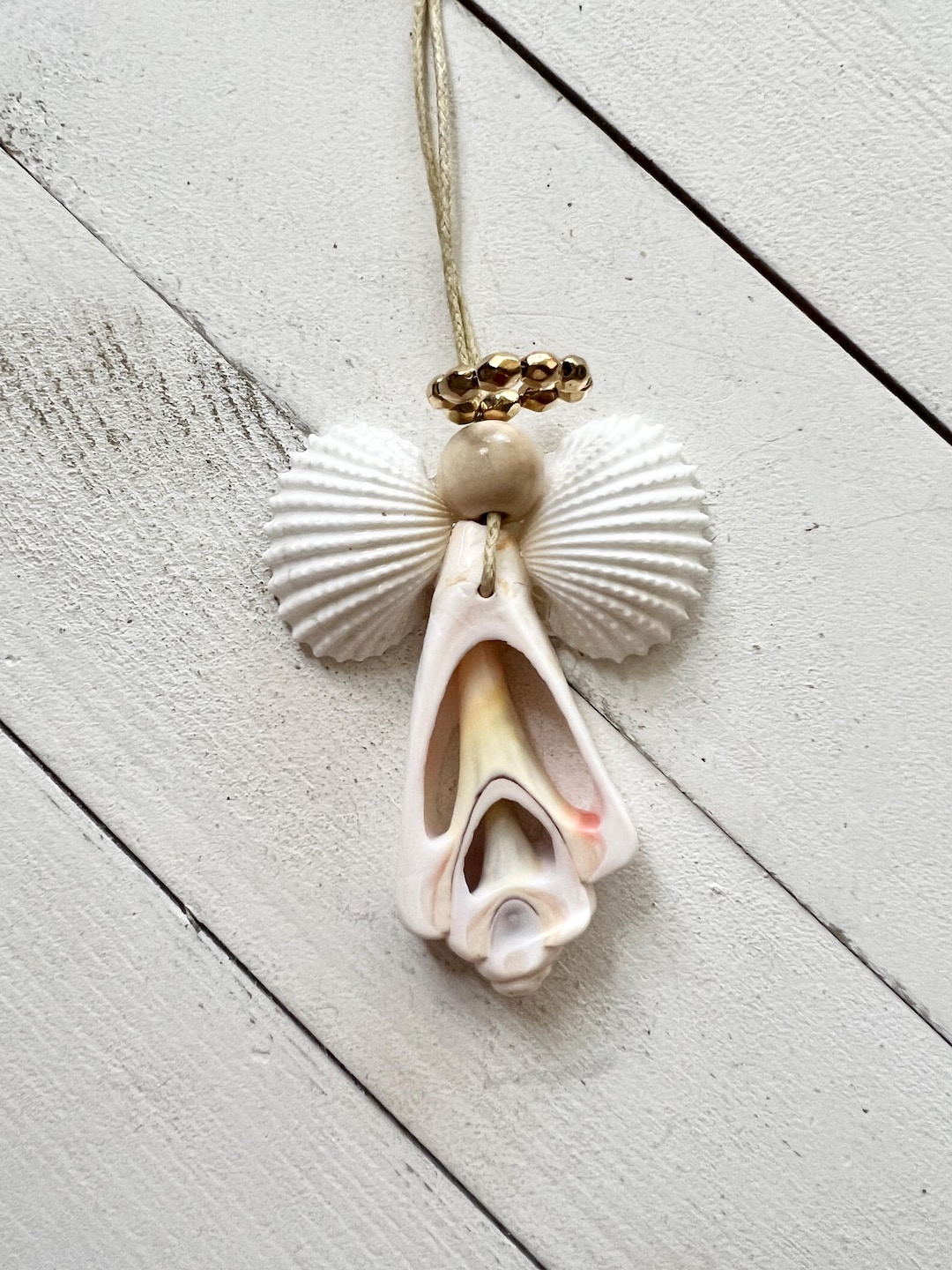 Shell Angel Ornament, Sliced Shell, Handmade - Etsy