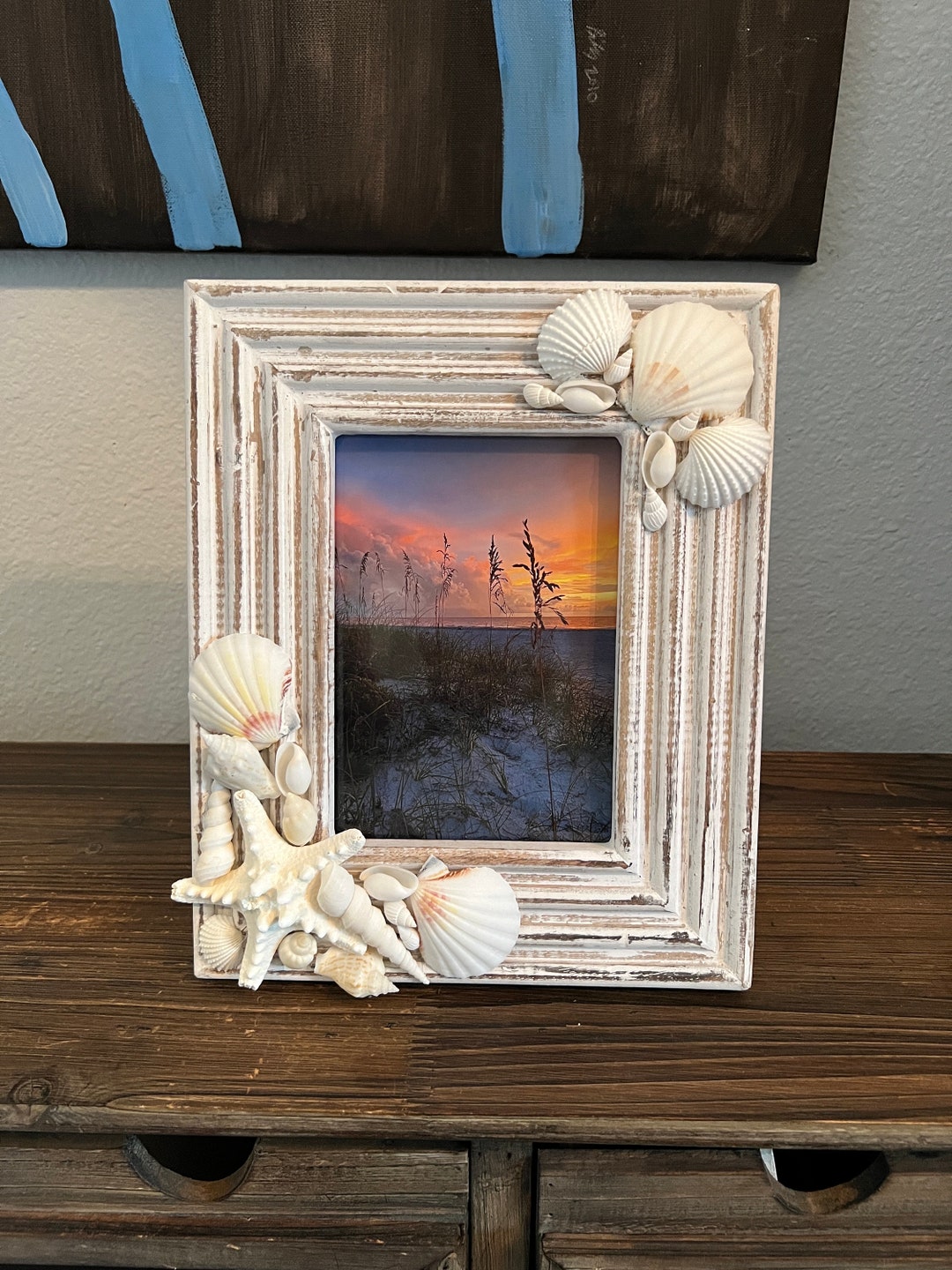 5x7 Beach Frame, Shell Frame, Seashell Frame, Picture Frame - Etsy