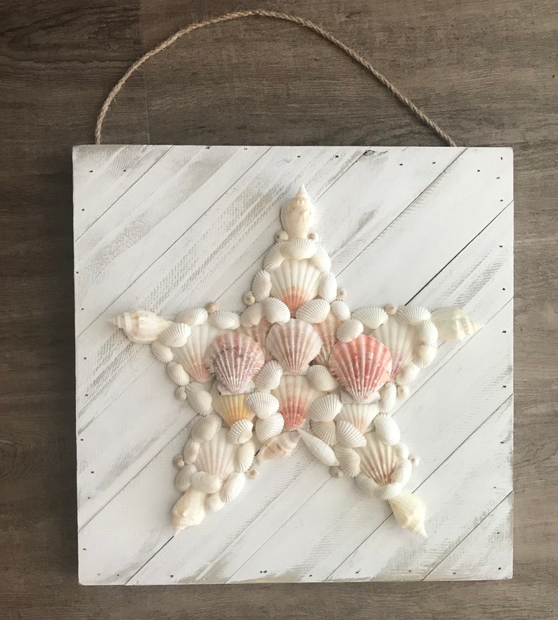 Seashell Star Wall Art on Wood - Etsy