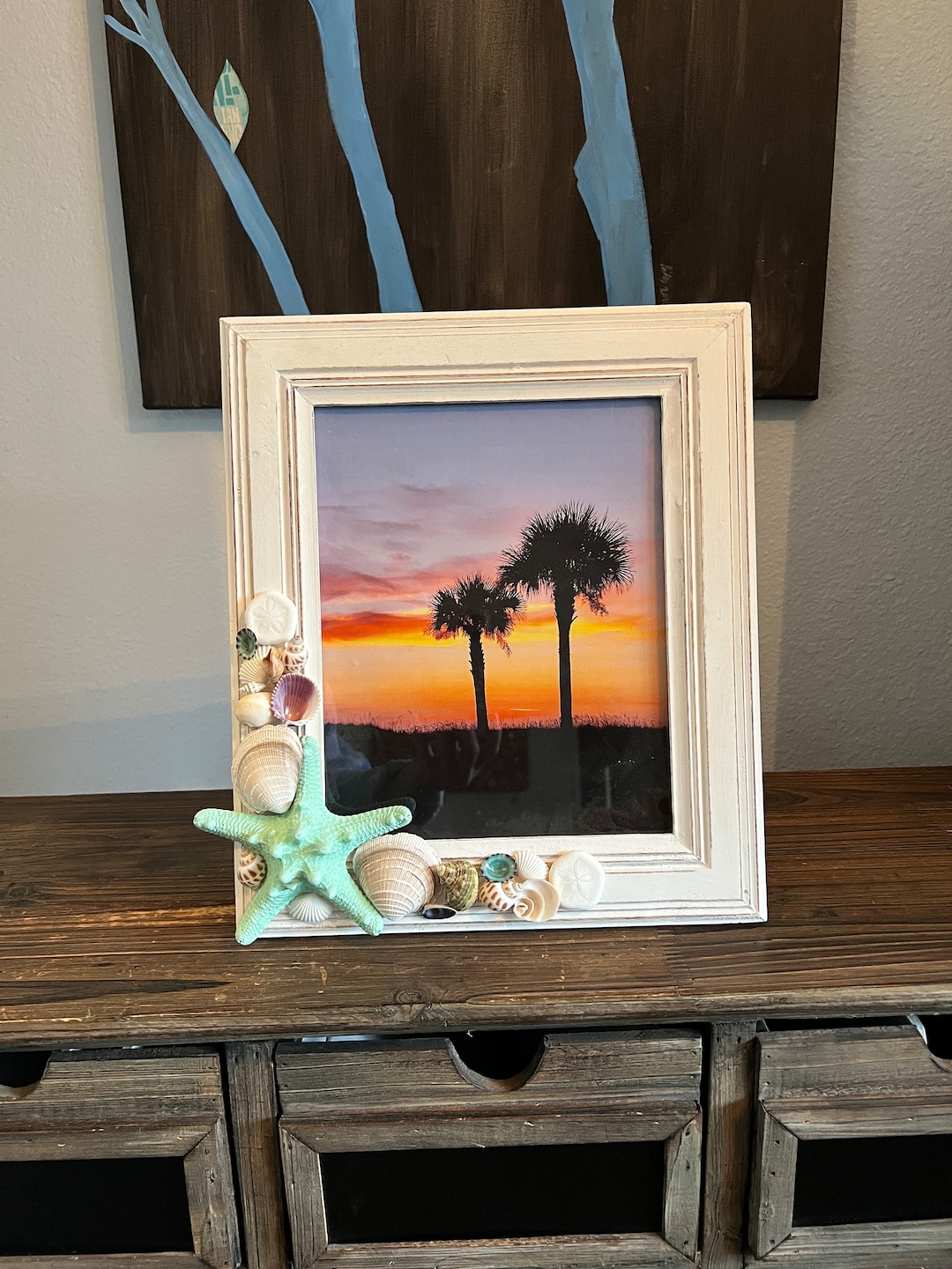 8x10 Beach Picture Frame, Seashell Frame, Shells, Ocean Style With ...