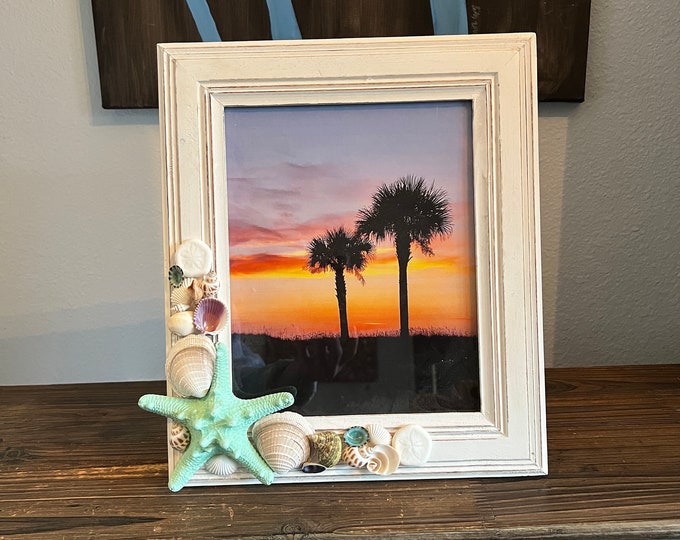 8x10 Beach Picture Frame, Seashell Frame, Shells, Ocean Style With ...