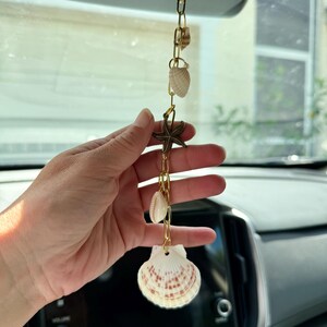 Rearview Mirror Car Charm, Beach Theme Car Dangler, Ocean Sun Catcher ...