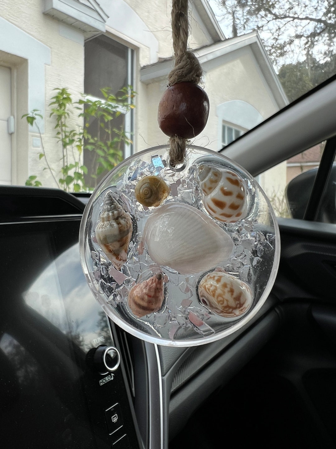 Rearview Mirror Car Charm, Beach Theme Car Dangler, Ocean Sun Catcher ...