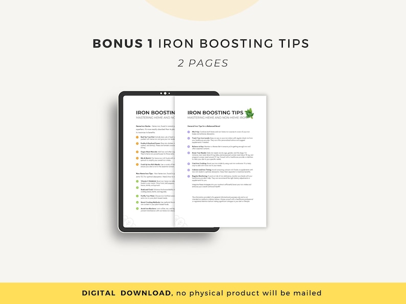 Iron Rich Food List, Iron Rich Food Chart, Printable PDF, Bonus Weekly ...