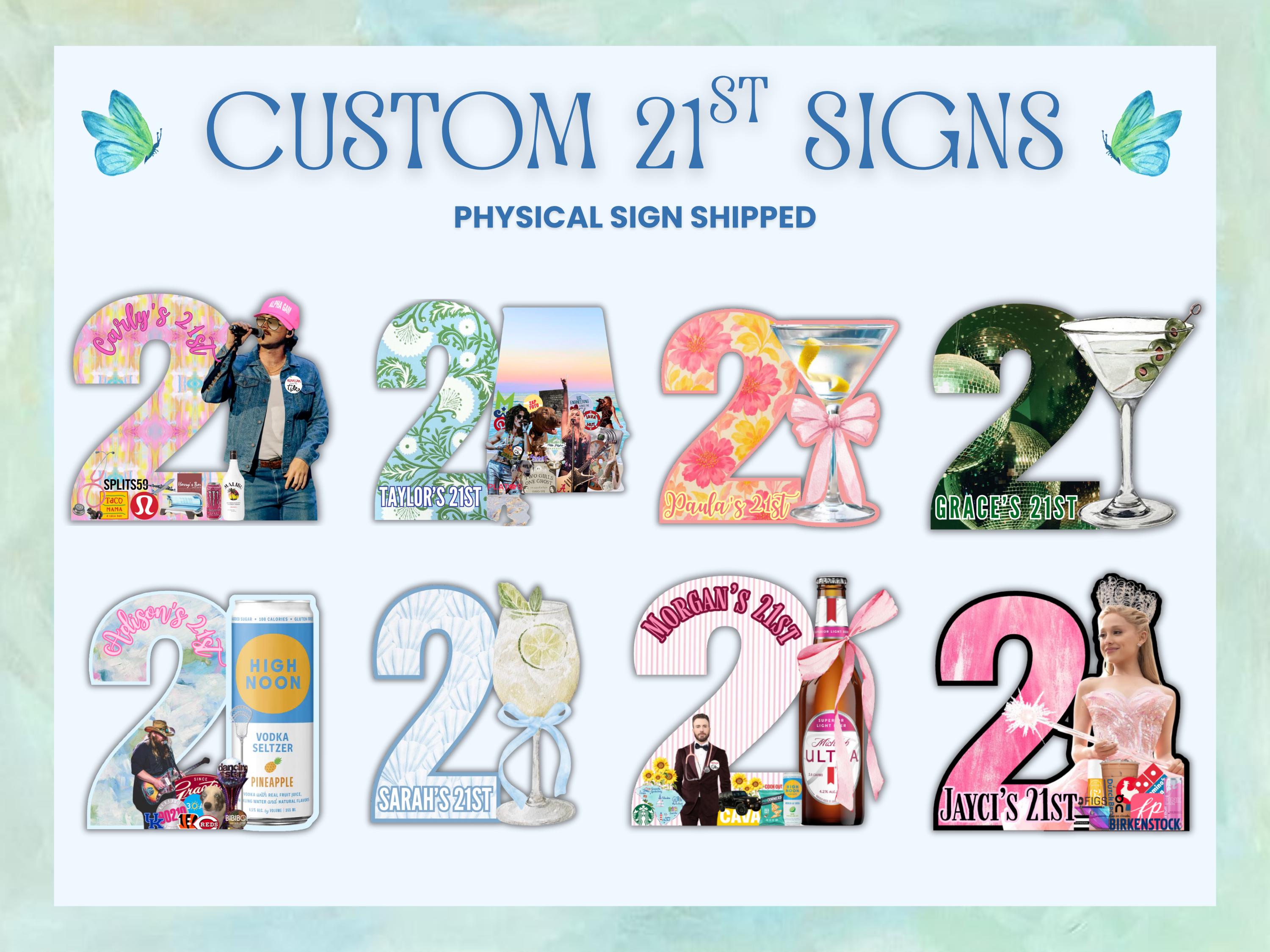 Physical 21st Birthday Sign | Birthday Neck Sign | 21st Sign | 21st ...