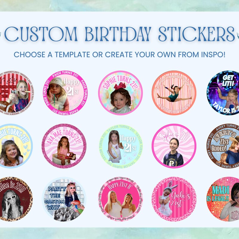 Custom Bday Stickers Face - Etsy