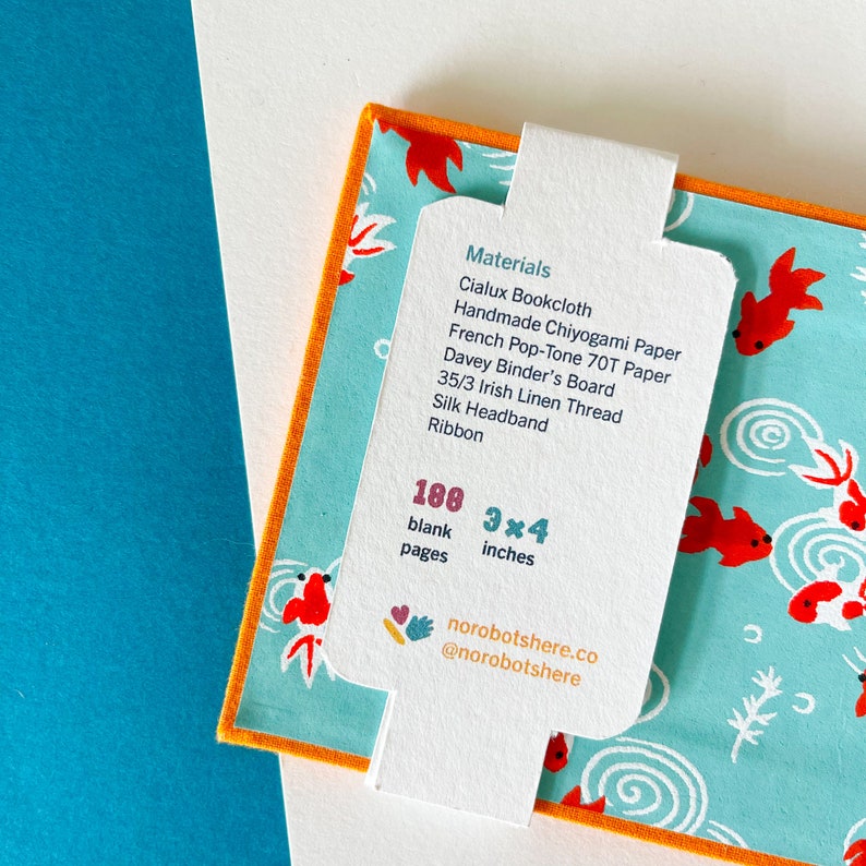 Small Orange Notebook With Koi Fish Paper, Bright Colored Journal ...