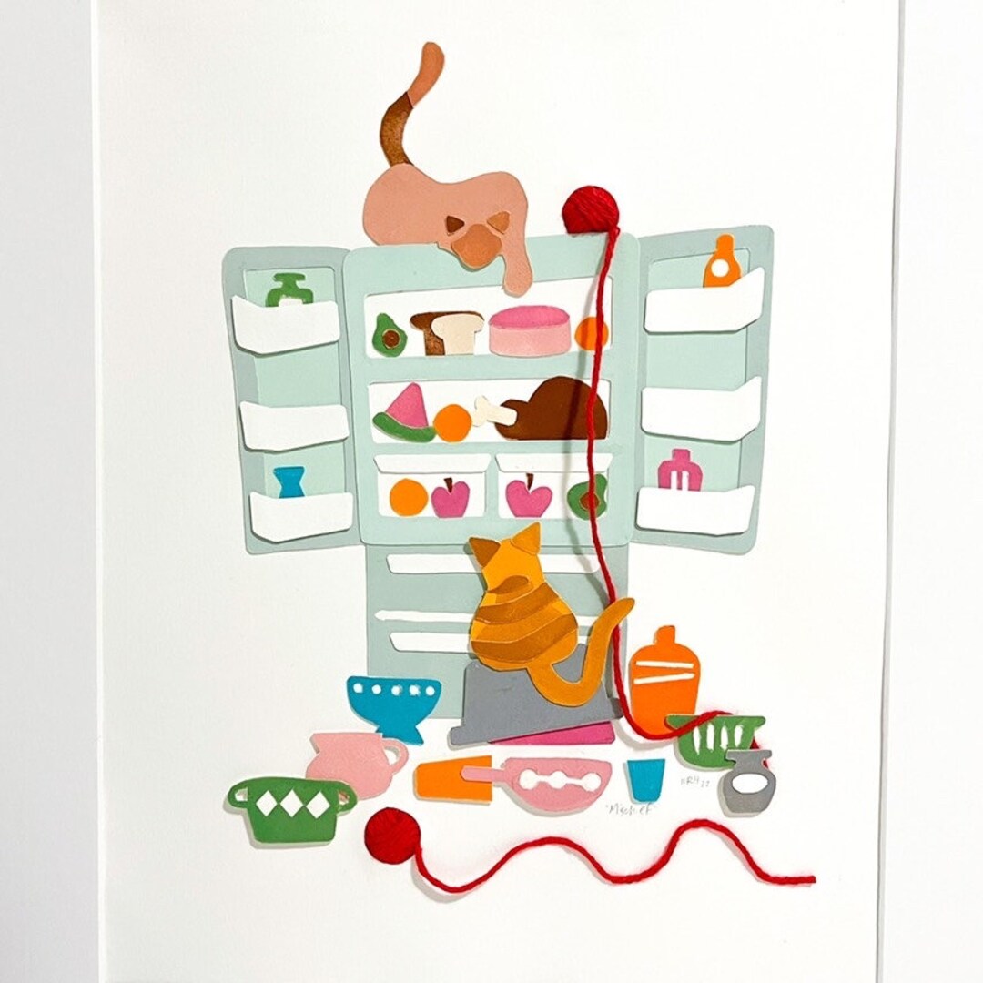 Cat Papercut Illustration, Wall Art for Cat Lovers, Art for Cat People ...