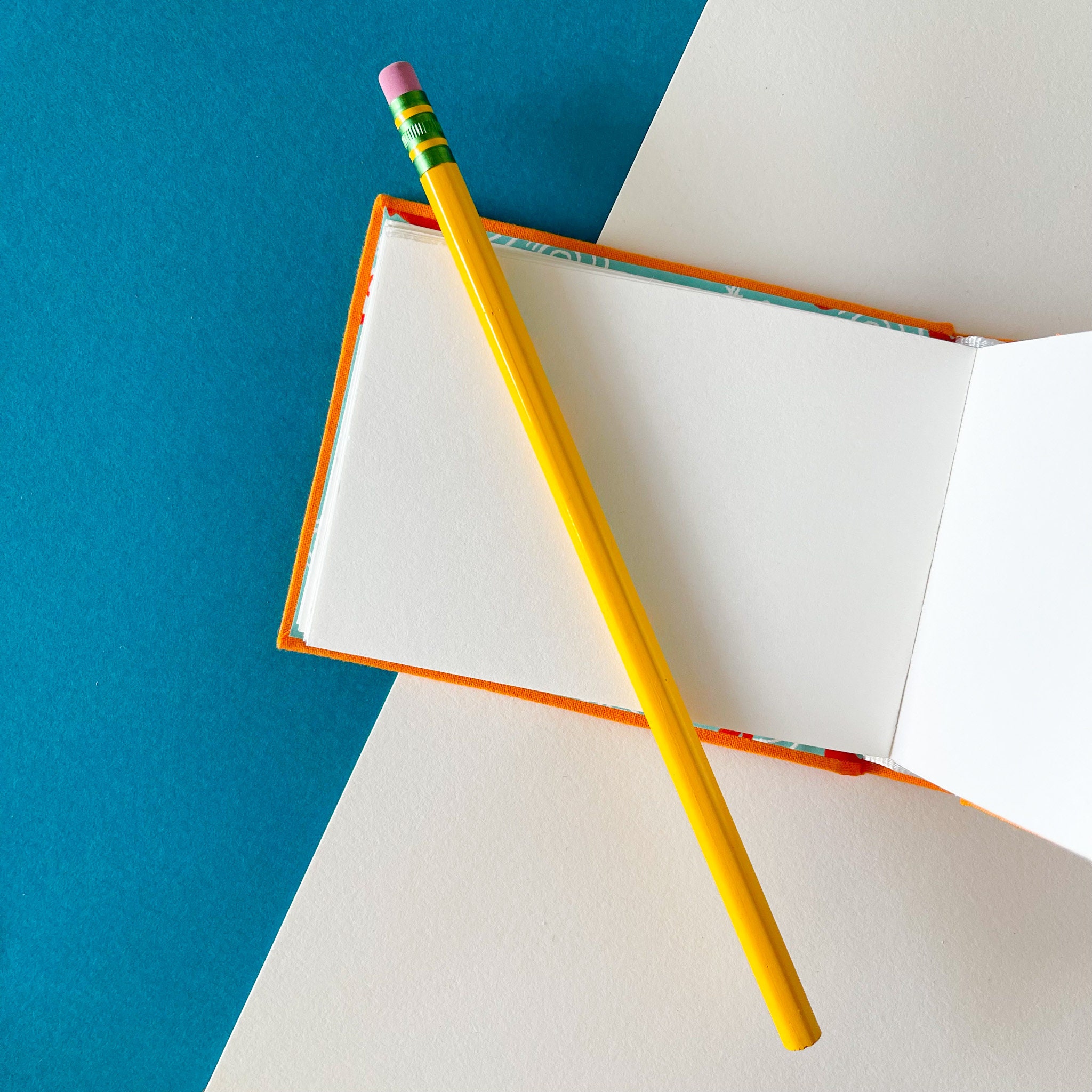 Small Orange Notebook With Koi Fish Paper, Bright Colored Journal ...