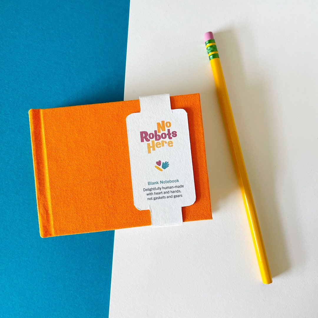 Small Orange Notebook With Koi Fish Paper, Bright Colored Journal ...