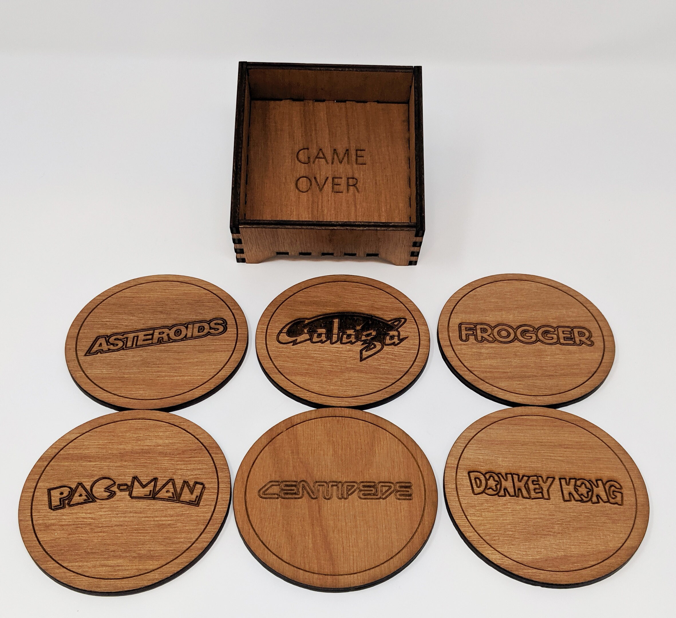 Classic Arcade Wooden Coaster Set of 6 | Holder Included | Video Games ...