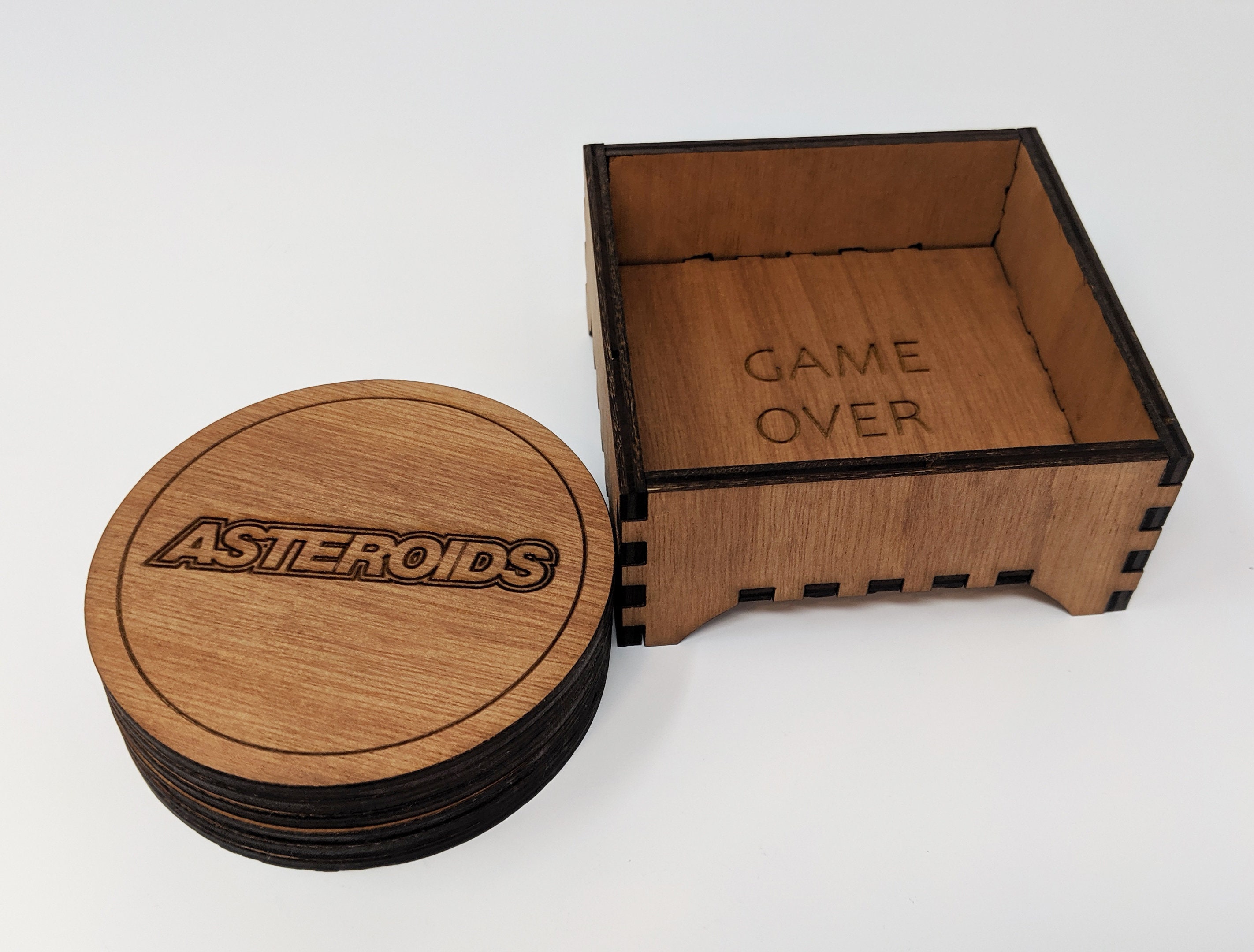 Classic Arcade Wooden Coaster Set of 6 Holder Included - Etsy