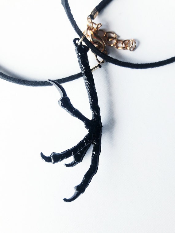 Black Raven Foot Choker Necklace Crows Foot Witchy Vibes - Etsy