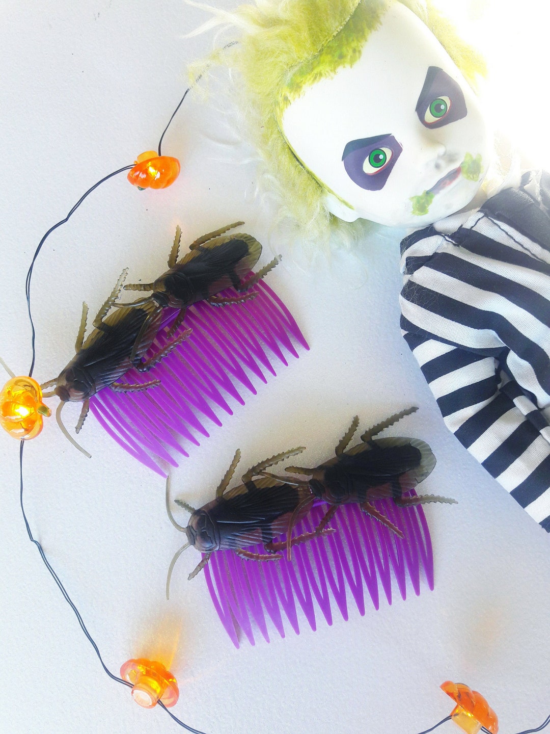 Roach Hair Comb Set ~ Oogie Boogie Hair, Beetlejuice Hair, Halloween ...