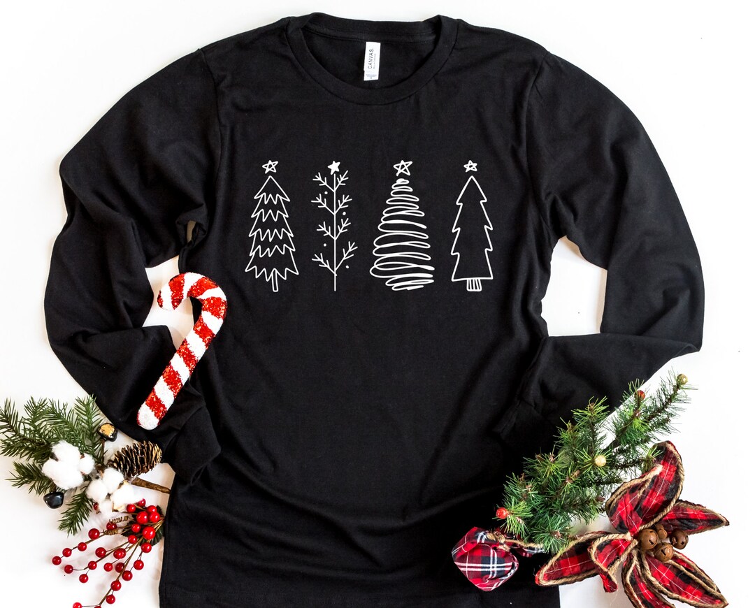 Christmas Tree Long Sleeve Shirt - Christmas Shirts, Holiday Shirt ...
