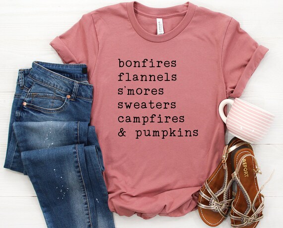 Bonfires Flannels S'mores Sweaters Campfires & Pumpkins - Etsy