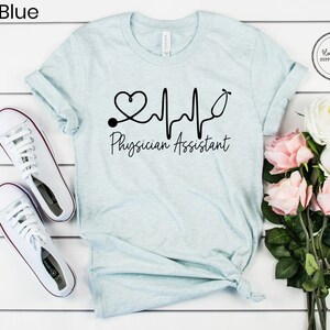 Physician Assistant Shirt, PA Shirt, Heartbeat Tee, Heart Stethoscope ...