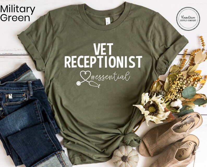 Vet Receptionist Shirt, Essential, Vet Shirt, Veterinary Gift, Dog ...