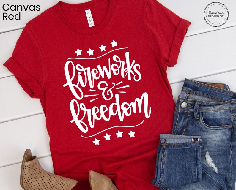 Fireworks & Freedom Shirt Independence Day Patriotic Shirt - Etsy