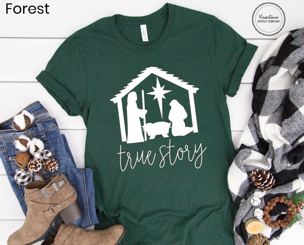 Nativity True Story Christmas Shirt, Merry Christmas Tee, Christian ...