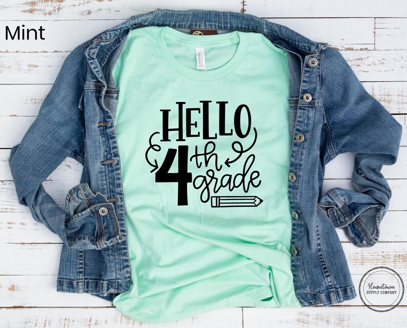 Hello 4th Grade Shirt Back to School Shirt First Day of - Etsy