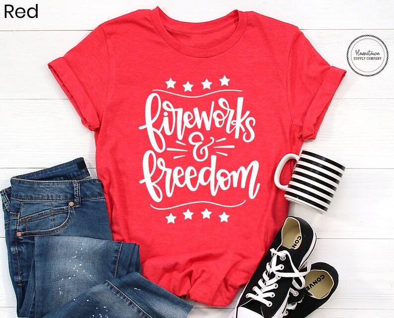 Fireworks & Freedom Shirt Independence Day Patriotic Shirt - Etsy