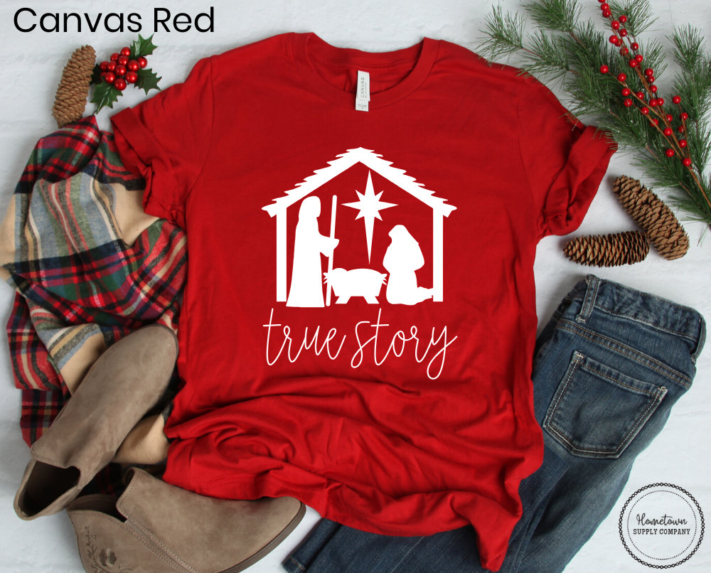 Nativity True Story Christmas Shirt, Merry Christmas Tee, Christian ...