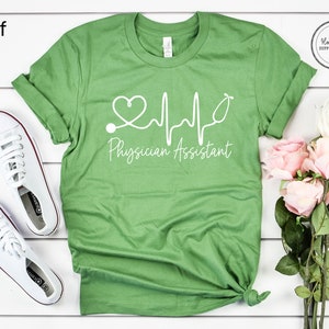 Physician Assistant Shirt, PA Shirt, Heartbeat Tee, Heart Stethoscope ...