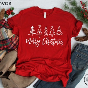 Merry Christmas Trees Shirt, Christmas Shirt, Holiday Shirt, Matching ...
