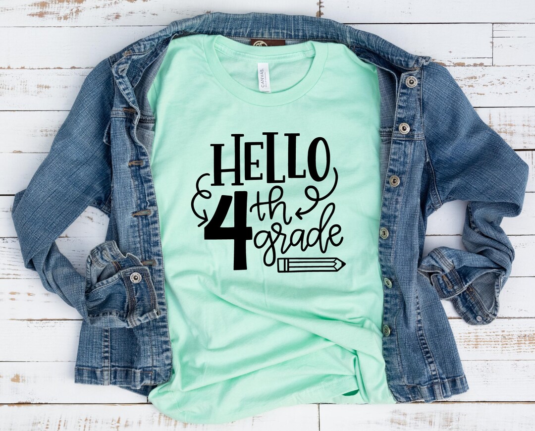 Hello 4th Grade Shirt, Back to School Shirt, First Day of School ...