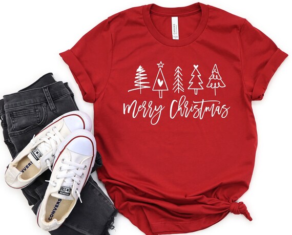 Merry Christmas Trees Shirt Christmas Shirt Holiday Shirt - Etsy