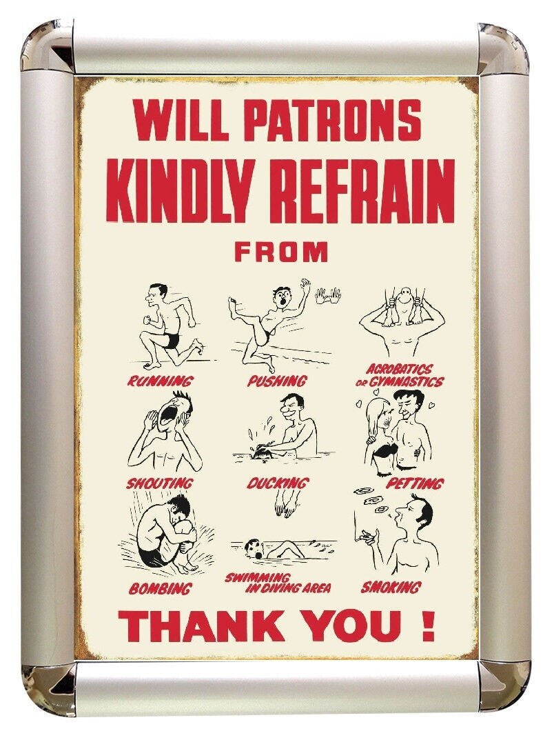 Retro Swimming Pool Rules Poster Print From the 80's - Etsy UK