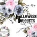 Pink Halloween Clipart Floral Clip Art Pastel Goth Clipart Watercolor ...