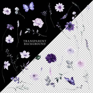 AW Lilac Lavender Floral Clipart, Purple Flowers, Watercolor Violet ...