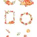 Fall Leaves Watercolor Autumn Clipart Pumpkins Wreath Frame Border ...