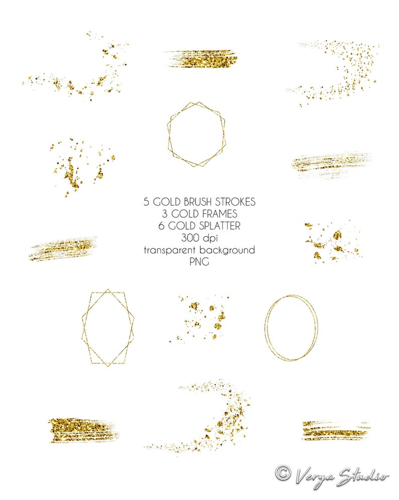 Royal Blue Gold Watercolor Splashes Clipart Golden Frames Glitter ...