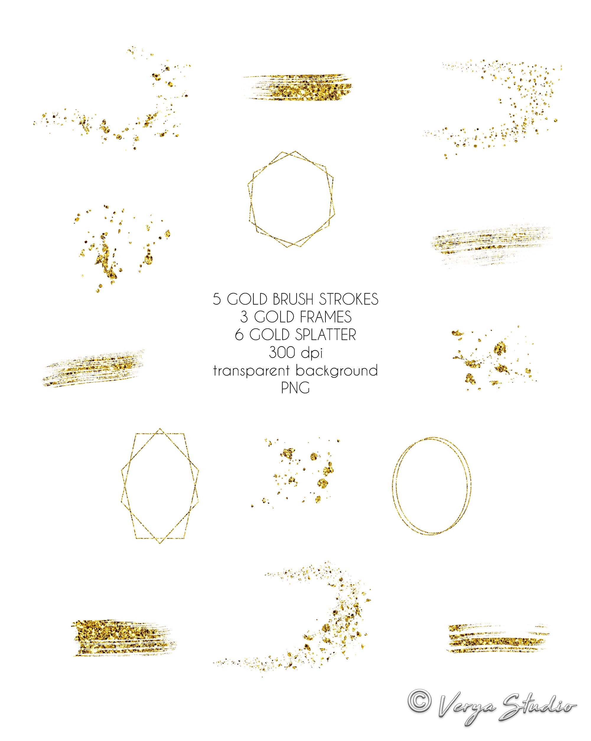 Royal Blue Gold Watercolor Splashes Clipart Golden Frames Glitter ...