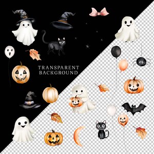 Boo Halloween Clipart Watercolor Ghost Clip Art Elements Spooky ...