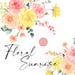 Peach Pink Yellow Floral Clipart Watercolor Spring Flowers Bright Blush ...