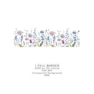 Watercolor Floral Border - Wild Flowers, Watercolor Flowers Clipart ...