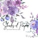 Purple Watercolor Flowers Clipart Floral Clip Art Violet Pink | Etsy