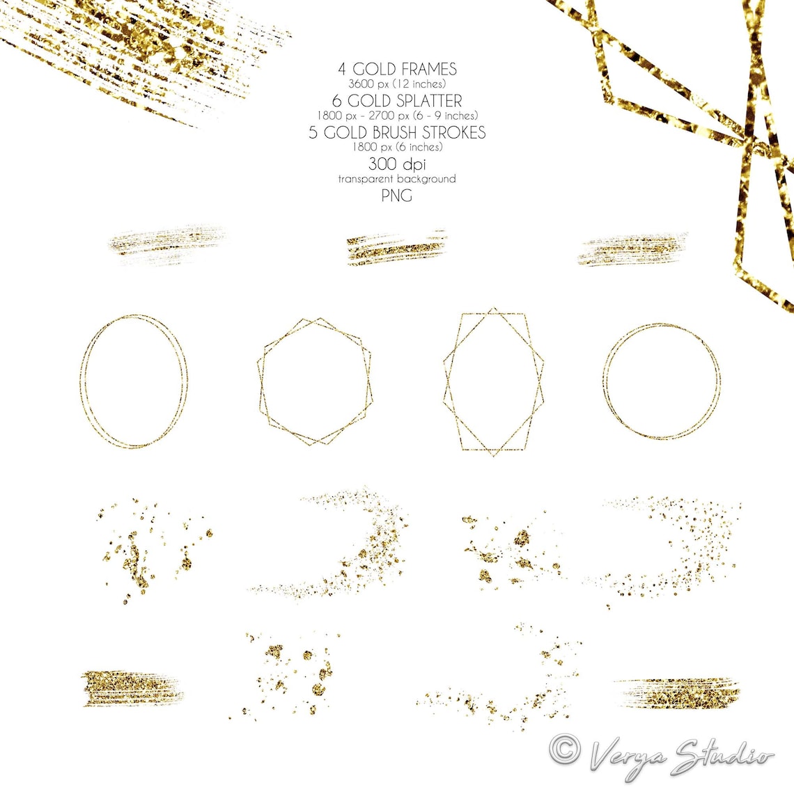 Mint Green Gold Watercolor Splashes Clipart Washes Splatter | Etsy
