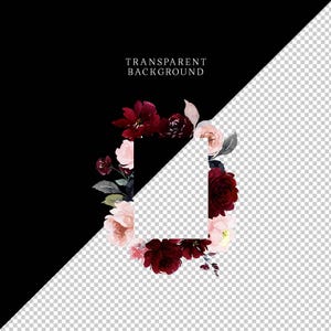 Burgundy Blush Flowers Clipart - Watercolor Floral Frame, Marsala ...