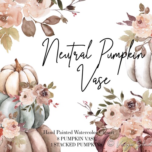 Watercolor Autumn Clipart Neutral Fall Clip Art White Blue - Etsy